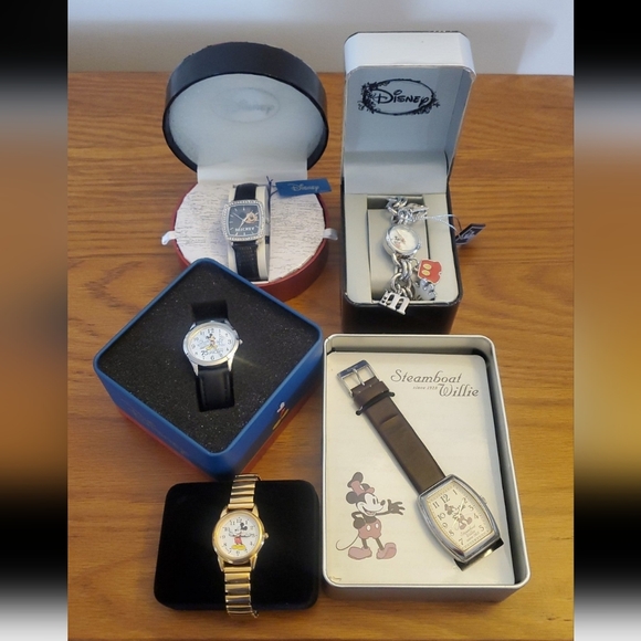 Disney | Accessories | 5 Disney Mickey Mouse Watches 4 Brand New Used ...